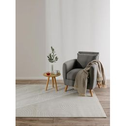 benuta Basic Kurzflor Teppich Claire Cream 120x170 cm - Moderner Kurzflor-Teppich f&uuml;r Wohnzimmer