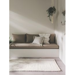 benuta Pure Kurzflor Teppich aus recyceltem Material Kiah Cream 70x200 cm - Moderner Kurzflor-Teppich f&uuml;r Wohnzimmer