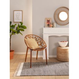 benuta Pure Wollteppich L&auml;ufer f&uuml;r Flur Kim Schwarz/Wei&szlig; 80x250 cm - Naturfaserteppich aus Wolle