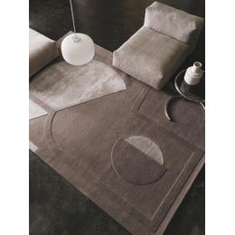benuta Finest Kurzflor Teppich Caren Taupe 160x230 cm - Moderner Kurzflor-Teppich f&uuml;r Wohnzimmer