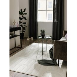 benuta Pop Kurzflor Teppich Paloma Cream 120x170 cm - Moderner Kurzflor-Teppich f&uuml;r Wohnzimmer