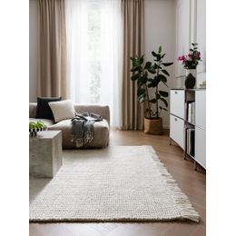 benuta Pure Wollteppich Velma Ivory 80x150 cm - Naturfaserteppich aus Wolle