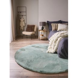 benuta Nest - Kunstfell-Teppich Dave Mint &oslash; 120 cm