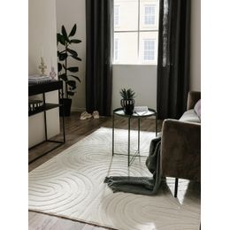 benuta Pop Kurzflor Teppich Paloma Cream 80x150 cm - Moderner Kurzflor-Teppich f&uuml;r Wohnzimmer