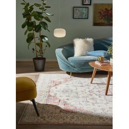 benuta Nest Waschbarer Teppich Miray Multicolor/Rot 120x170 cm - Vintage-Stil Teppich im Used-Look