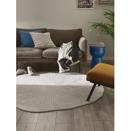 benuta Pop Waschbarer Kurzflor Teppich Pam Grau &oslash; 200 cm - Moderner Kurzflor-Teppich f&uuml;r Wohnzimmer