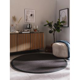 benuta Nest Sisal Teppich Sana Schwarz &oslash; 150 cm rund - Naturfaserteppich aus Sisal