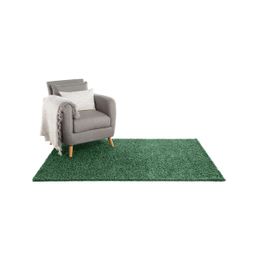 benuta Basic Hochflor Shaggyteppich Swirls Gr&uuml;n 133x190 cm - Hochflor Teppich f&uuml;r Wohnzimmer