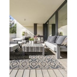 benuta Nest In- & Outdoor-Teppich River Blau 133x190 cm - Teppich f&uuml;r Balkon, Terrasse & Garten