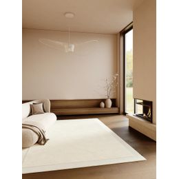 benuta Finest Wollteppich Zino Cream 250x350 cm - Naturfaserteppich aus Wolle