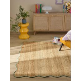 benuta Pop Juteteppich Mambo T&uuml;rkis 200x300 cm - Naturfaserteppich aus Jute