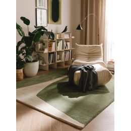 benuta Pure Kurzflor Teppich aus recyceltem Material Smilla Gr&uuml;n 120x170 cm - Moderner Kurzflor-Teppich f&uuml;r Wohnzimmer