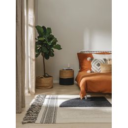 benuta Pop Baumwollteppich Gibson Schwarz/Wei&szlig; 200x300 cm - Moderner Kurzflor-Teppich f&uuml;r Wohnzimmer