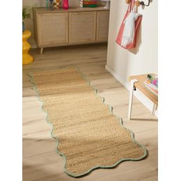 benuta Pop Juteteppich Mambo T&uuml;rkis 70x200 cm - Naturfaserteppich aus Jute