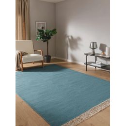 benuta Pop Wollteppich Liv Hellblau 140x200 cm - Naturfaserteppich aus Wolle