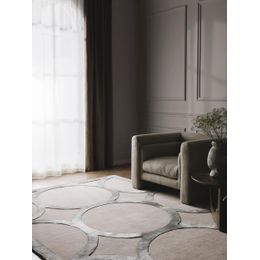 benuta Finest Kurzflor Teppich Maxim Cream/Grau 250x350 cm - Moderner Kurzflor-Teppich f&uuml;r Wohnzimmer