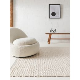 benuta Pure Wollteppich Lana Cream 120x170 cm - Naturfaserteppich aus Wolle