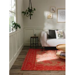 benuta Nest Flachgewebeteppich Frencie Rot 300x400 cm - Vintage-Stil Teppich im Used-Look