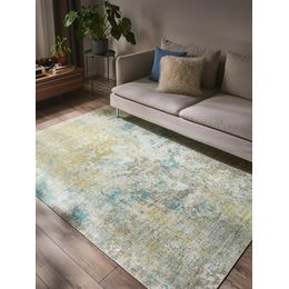 benuta Pop Waschbarer Kurzflor Teppich Laury Gelb 80x150 cm - Moderner Kurzflor-Teppich f&uuml;r Wohnzimmer