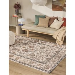 benuta Pop Waschbarer Teppich Mara Beige 80x150 cm - Vintage-Stil Teppich im Used-Look