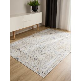 benuta Basic Waschbarer Teppich George Beige 60x120 cm - Vintage-Stil Teppich im Used-Look
