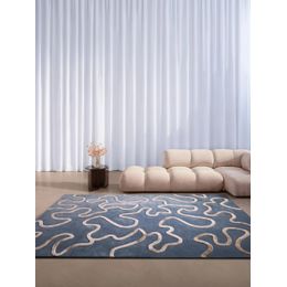 benuta Finest Kurzflor Teppich Keith Rosa/Blau 160x230 cm - Moderner Kurzflor-Teppich f&uuml;r Wohnzimmer