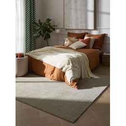 benuta Pure Wollteppich Vera Hellgrau 250x300 cm - Naturfaserteppich aus Wolle