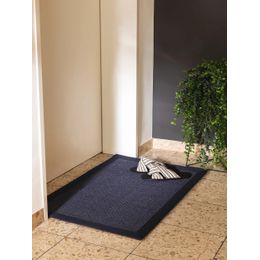 benuta Nest Fu&szlig;matte Sana Blau 40x60 cm - Moderner Kurzflor-Teppich f&uuml;r Wohnzimmer