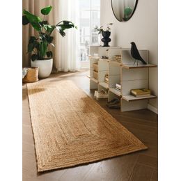 benuta Pure Juteteppich Jutta Hellbraun 70x200 cm - Naturfaserteppich aus Jute