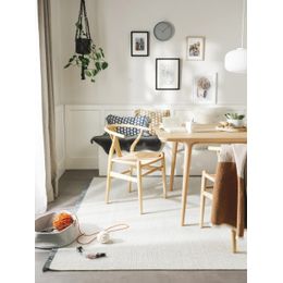 benuta Nest Flachgewebeteppich Mia Blau 200x300 cm - Moderner Kurzflor-Teppich f&uuml;r Wohnzimmer
