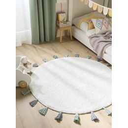 Lytte Waschbarer Kinderteppich Malu Blau &oslash; 80 cm rund - Waschbarer Teppich f&uuml;r Kinderzimmer