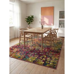 benuta Nest Kurzflor Teppich Casa Multicolor 300x400 cm - Bunter Teppich f&uuml;r Wohnzimmer