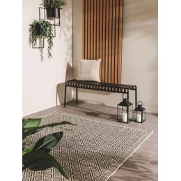 benuta Nest In- & Outdoor-Teppich Cleo Wei&szlig;/Schwarz 200x290 cm - Teppich f&uuml;r Balkon, Terrasse & Garten
