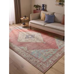 benuta Nest Kurzflor Teppich Lorenzo Multicolor 200x300 cm - Bunter Teppich f&uuml;r Wohnzimmer