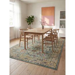 benuta Nest Teppich Casa Blau 300x400 cm - Vintage-Stil Teppich im Used-Look