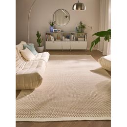 benuta Pure Wollteppich Laura Beige 120x170 cm - Naturfaserteppich aus Wolle