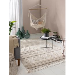 benuta Pop Kurzflor Teppich Oyo Cream/Beige 120x180 cm - Moderner Kurzflor-Teppich f&uuml;r Wohnzimmer