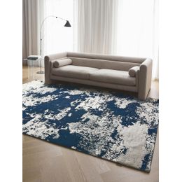 benuta Finest Kurzflor Teppich Munira Blau 160x230 cm - Moderner Kurzflor-Teppich f&uuml;r Wohnzimmer