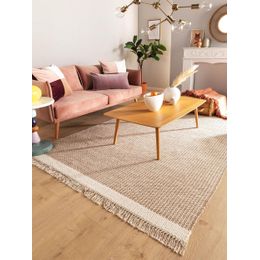 benuta Pure Wollteppich Kim Beige 80x120 cm - Naturfaserteppich aus Wolle