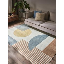 benuta Pop Waschbarer Kurzflor Teppich Laury Multicolor 160x230 cm - Bunter Teppich f&uuml;r Wohnzimmer