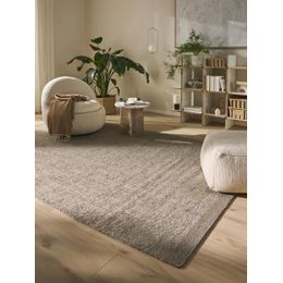 benuta Pure Wollteppich Rocco Taupe 120x170 cm - Naturfaserteppich aus Wolle