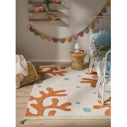 Lytte Waschbarer Kinderteppich Marine Multicolor/Wei&szlig; 120x170 cm - Waschbarer Teppich f&uuml;r Kinderzimmer