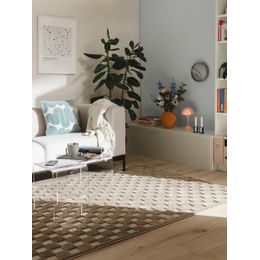 benuta Pop Kurzflor Teppich Senna Taupe 120x170 cm - Moderner Kurzflor-Teppich f&uuml;r Wohnzimmer