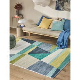 benuta Pop Waschbarer Kurzflor Teppich Mara Multicolor 250x350 cm - Bunter Teppich f&uuml;r Wohnzimmer