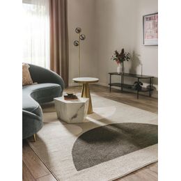 benuta Pop Kurzflor Teppich Ida Cream/Anthrazit 120x170 cm - Moderner Kurzflor-Teppich f&uuml;r Wohnzimmer