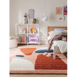 benuta Pop Hochflor Shaggyteppich Louise Multicolor 140x200 cm - Hochflor Teppich f&uuml;r Wohnzimmer