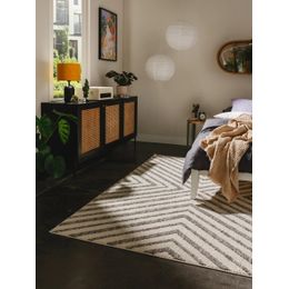 benuta Pop Kurzflor Teppich Junis Cream 80x150 cm - Moderner Kurzflor-Teppich f&uuml;r Wohnzimmer