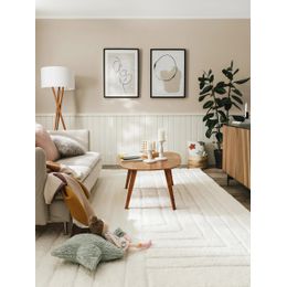 benuta Nest Hochflor Shaggyteppich Emy Cream 140x200 cm - Hochflor Teppich f&uuml;r Wohnzimmer