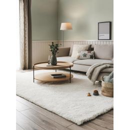 benuta Nest Hochflor Shaggyteppich Cloudy Cream 200x300 cm - Hochflor Teppich f&uuml;r Wohnzimmer