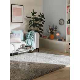 benuta Pop Hochflor Shaggyteppich Ava Grau 160x230 cm - Hochflor Teppich f&uuml;r Wohnzimmer